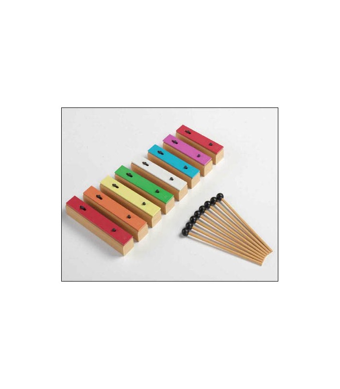 Metalofon Honsuy 8 Barras Individuales Colores 49870 | Alzira Musical